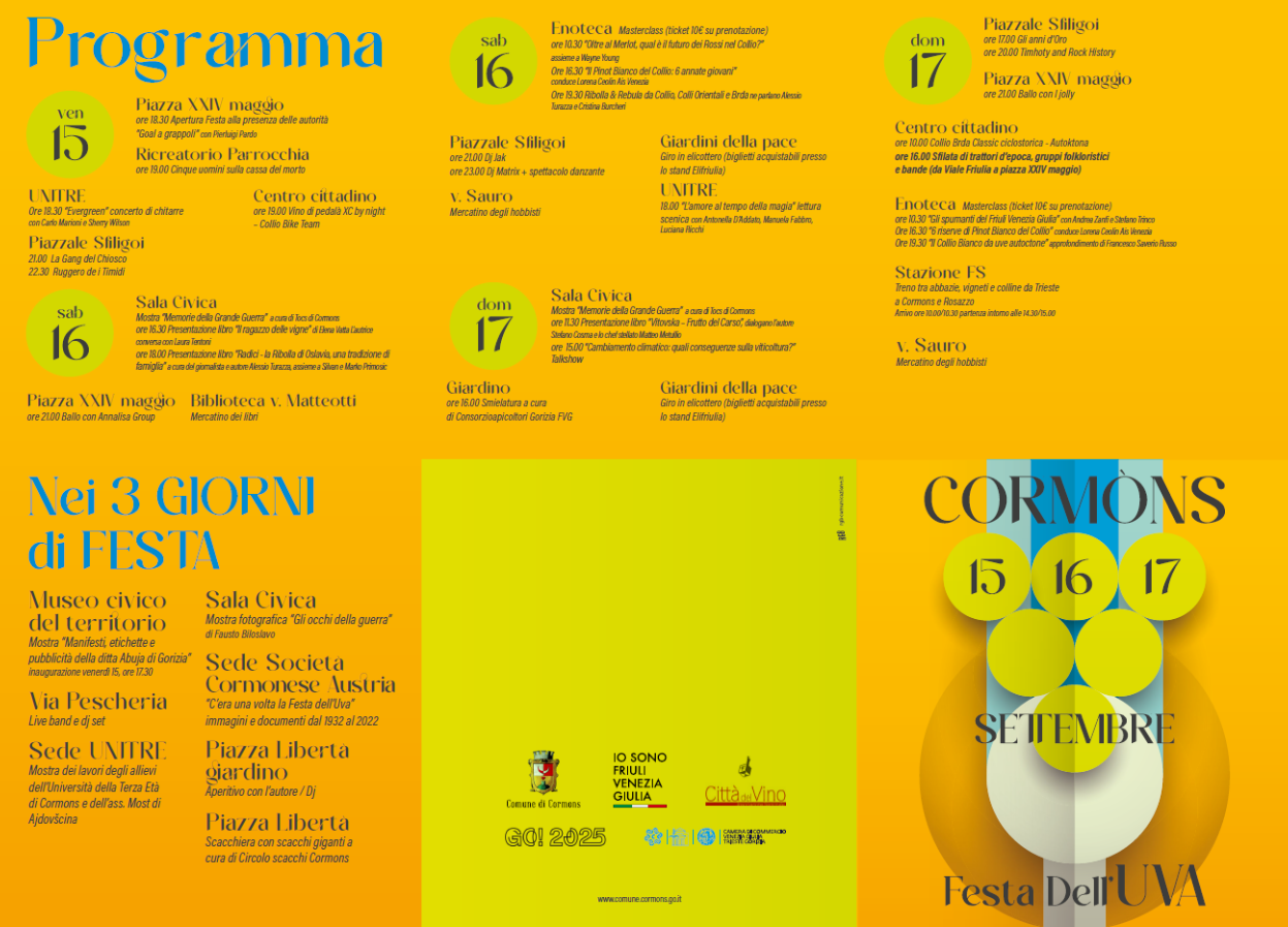 Tempo di vendemmie e di “feste dell’uva” – A Cormòns ci sarò anch’io ...